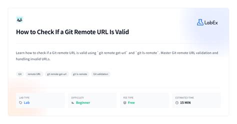 Git 원격 Url 유효성 검사 방법 Git Remote Get Url And Ls Remote Labex