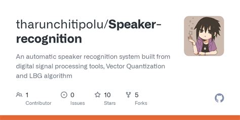 Github Tharunchitipolu Speaker Recognition An Automatic Speaker Recognition System Built From