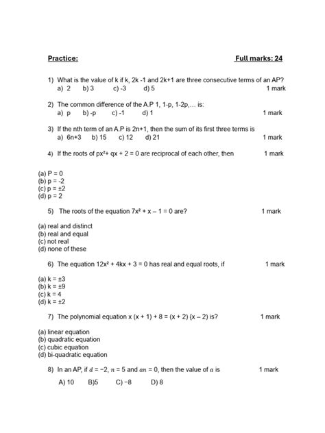 Ap And Quadratic Eqn Practice Pdf Equations Zero Of A Function
