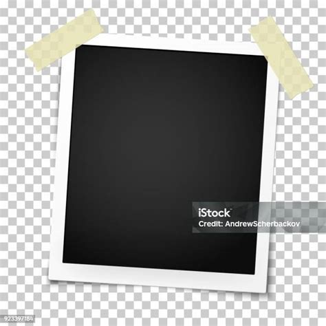 Bingkai Foto Vektor Realistis Pada Selotip Pada Latar Belakang
