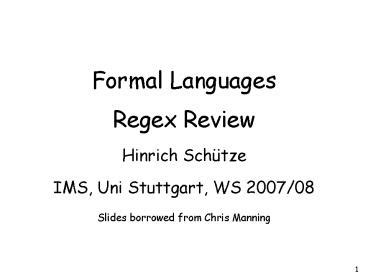 Formal Languages Presentation Free To View