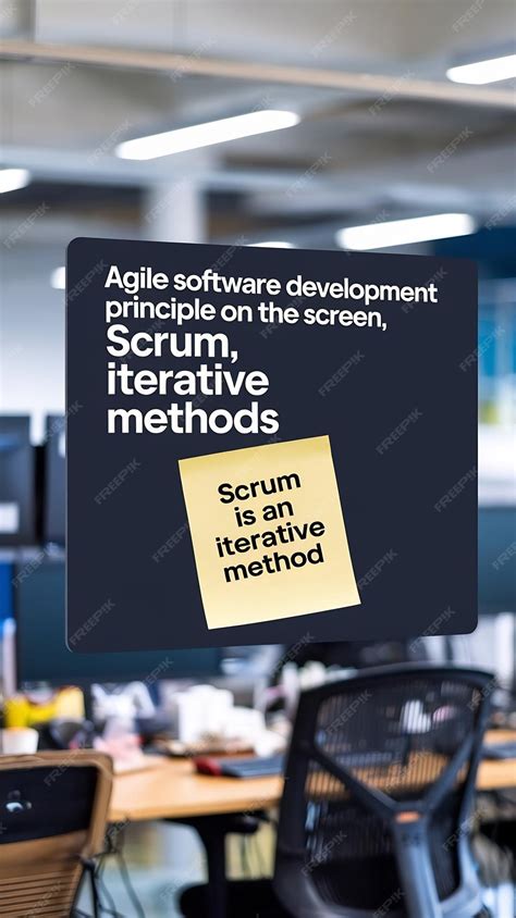 Agile Software Development Principle On The Screen Scrum Iterative