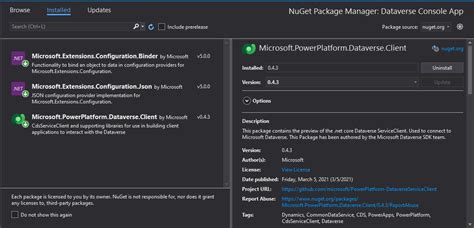 Microsoftpowerplatformdataverseclient