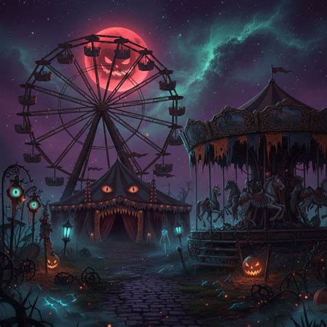The Haunted Carnival Spooky Carnival Background Halloween Carnival