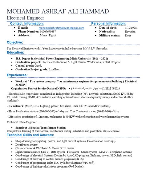 Mohamed Ashraf Ali Pdf Electrical Substation Electrical Engineering
