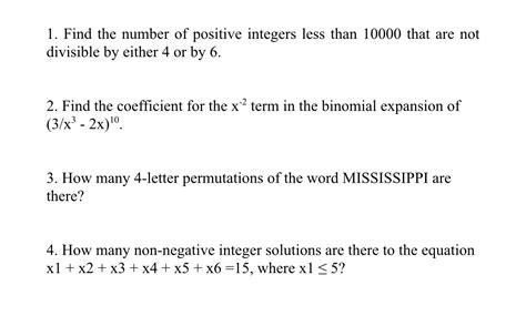 Solved 1 Find The Number Of Positive Integers Less Than Chegg