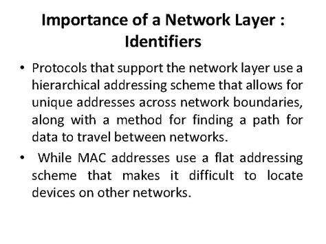 Network Layer Overview The Network Layer Is Responsible