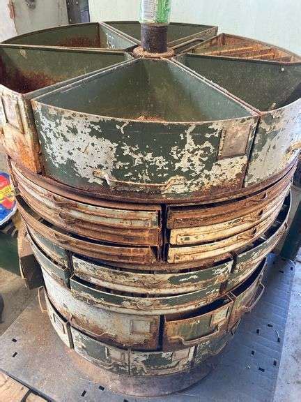 Vintage Industrial Rotating Parts Organizer With Hardware Delaware