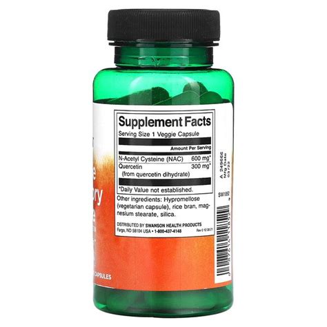 Swanson Ultimate Respiratory Defense With Nac And Quercetin 60 Veggie