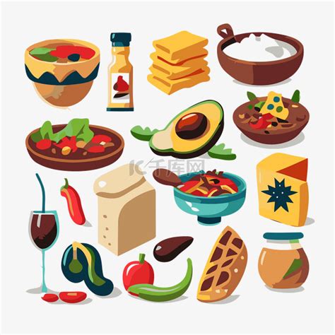 西班牙裔食品 向量素材图片免费下载 千库网