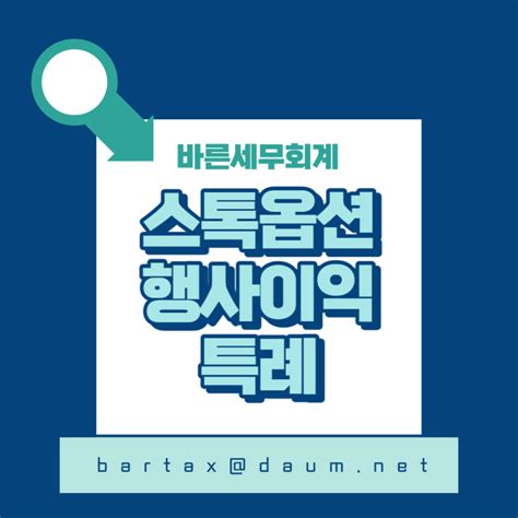 스톡옵션주식매수선택권 행사이익 특례 네이버 블로그