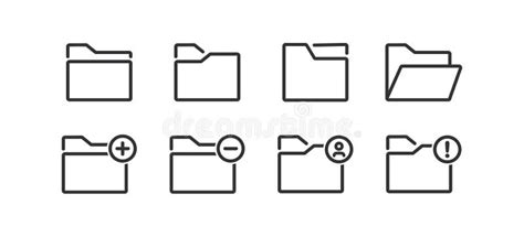 File Folder Icon Set File Portfolio Illustration Symbol Stock Vector