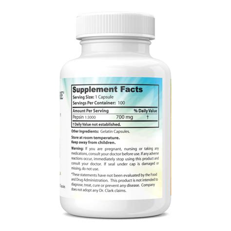 Pepsin 700 Mg 100 Capsules Dr Clark Store
