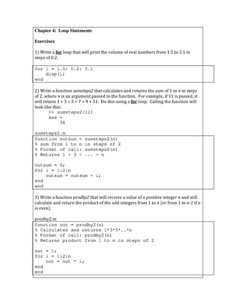 chapter 4 solution manual to the exercises chapter 4 loop