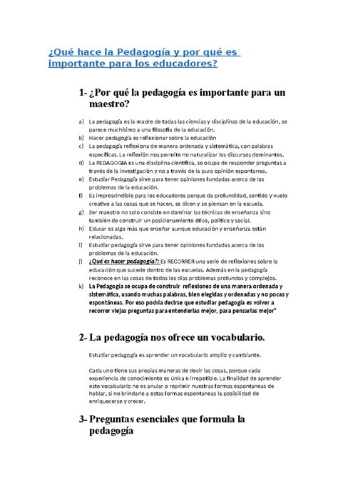 Que Hace La Pedagogia Y Por Que Es Importante Para Loos Educadores