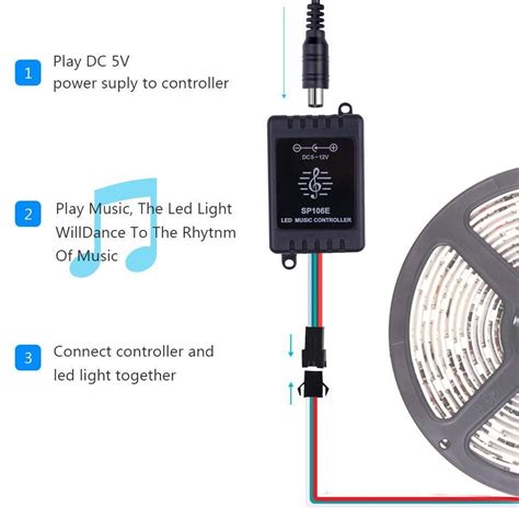 DC V SP E SPI LED Music Controller With Key RF Remote For Addressable WS B SK LED