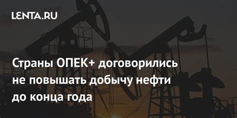 Страны ОПЕК договорились не повышать добычу нефти до конца года Рынки