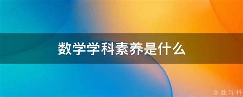 数学学科素养是什么 业百科