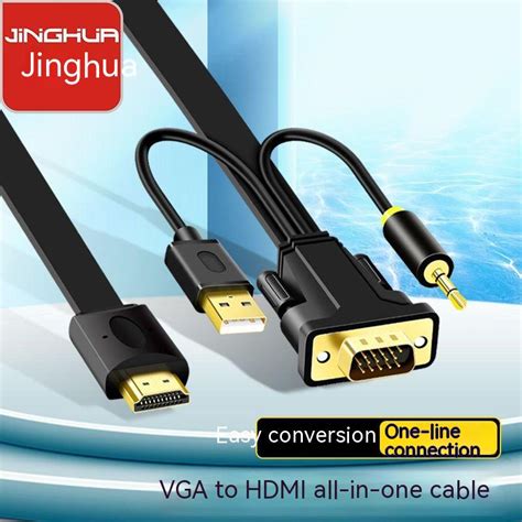 สายเคเบิ้ล Vga เป็น Hdmi Hd พร้อมหัวแปลงเสียง สําหรับคอมพิวเตอร์ โน๊ต