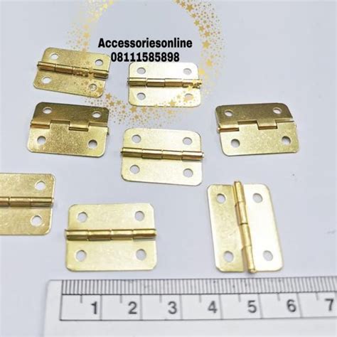 25mm X 15 100 Pc Gold Tone Large Jewelry Box Hinges Hinges Shopee