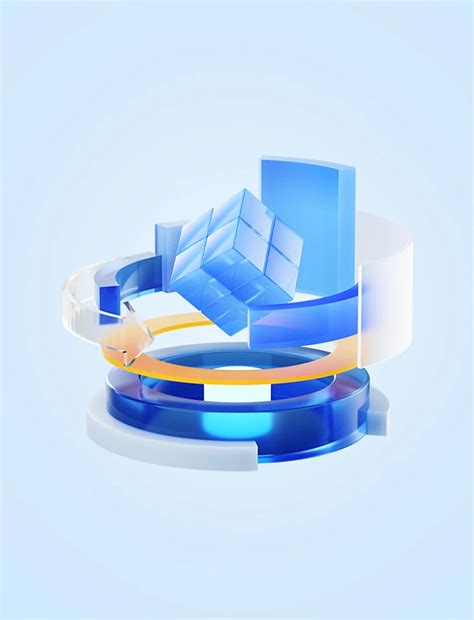 3d立体商务风互联网金融立体图标企业数据办公魔方科技 花瓣网