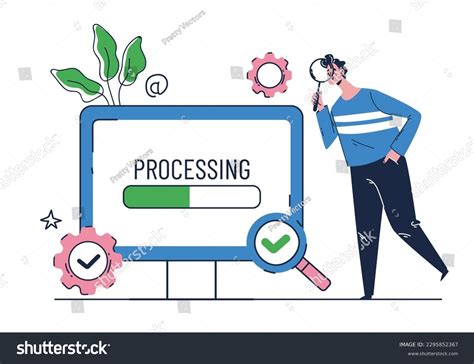 Computer Repair Maintenance Diagnostic Problem Setup Stock Vector
