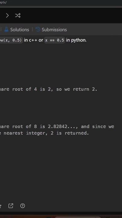 Leetcode 69 Sqrtx Shorts Ytshorts Coding Pythonprogramming