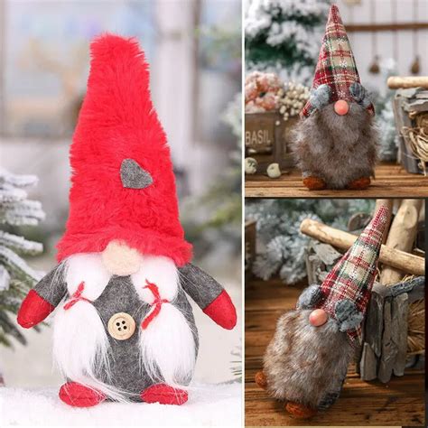 Счастливого Рождества Висячие украшения кулон длинная шляпа Санта гном плюшевые куклы украшения