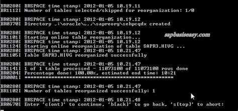 How To Do Table Reorg Online Using Brspace Sap Basis Easy