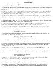 2D Kinematics Constant Velocity And Distance Problems Course Hero