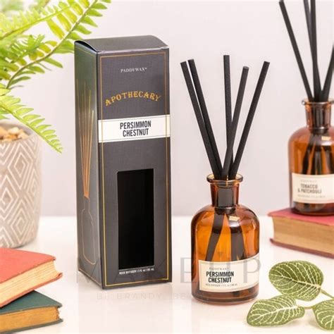 Paddywax Apothecary Glass Reed Diffuser Persimmon And Chestnut