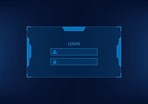 Login Form Page On Blue Background Technology Futuristic Interface