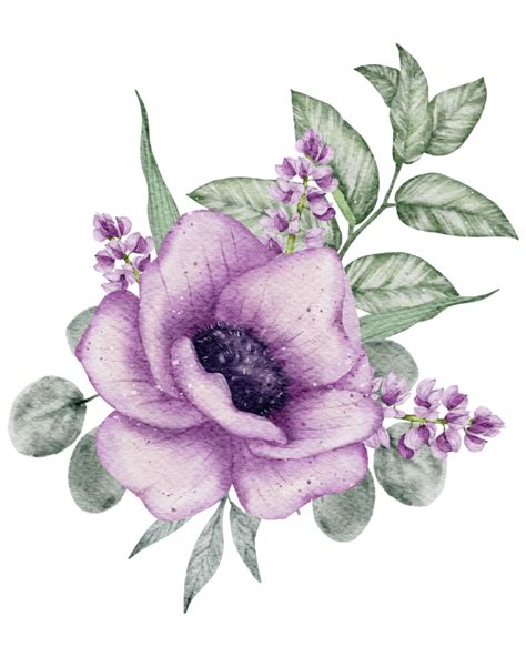 Blombukett Akvarell Bröllop Blomma 10181039 Png