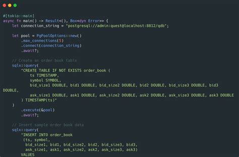 Questdb Rust Sqlx Opensource Marketdata Lowlatency Nicolas