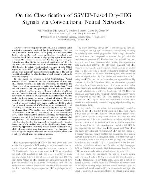 On The Classification Of Ssvep Based Dry Eeg Signals Via Convolutional