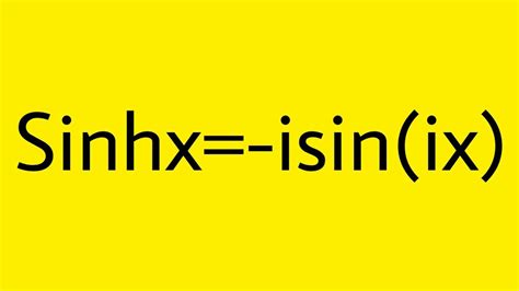 Proof Of Sinhx Isinix Youtube