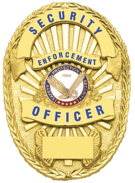 First Class Security Enforcement Officer Gold Shield Badge Security