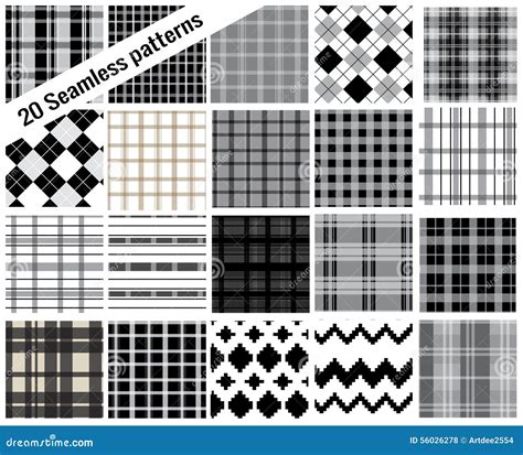 Big Set Patterns Plaid Style Pattern Swatches Included For Il Stock Vector Illustration Of