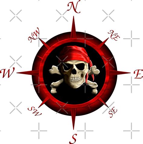 Pirate Compass Rose Stickers By Bailoutisland Redbubble