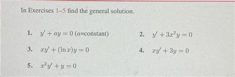 Solved In Exercises Find The General Solution Chegg