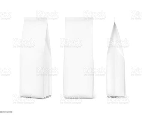Vertical Bag Mockup Vector Illustration Front Side And Perspective View