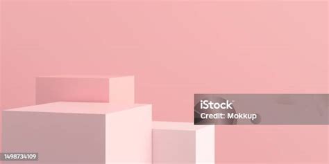 제품 연단 핑크 화이트 스퀘어 포디움 핑크 배경 3d 일러스트레이션 0명에 대한 스톡 사진 및 기타 이미지 0명 3차원 형태 강단 Istock