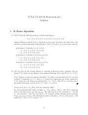 Hw Solution Pdf Ucla Cs Homework Solution K Means Algorithm A Given The
