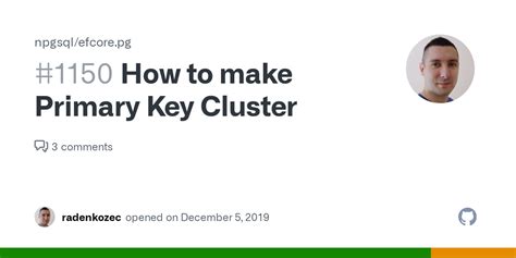 how to make primary key cluster · issue 1150 · npgsql efcore pg · github