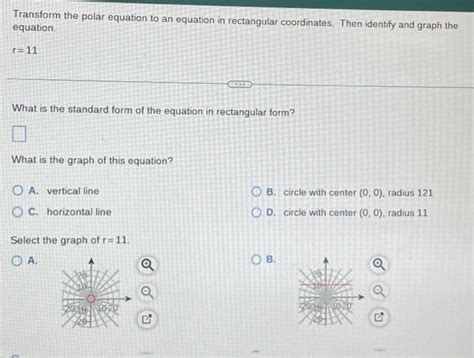 solved transform the polar equation to an equation in
