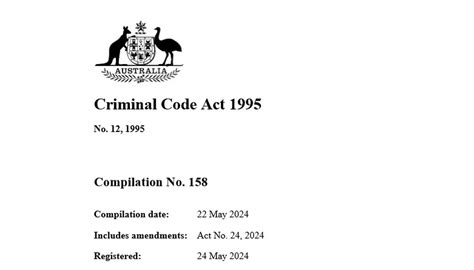 Criminal Code Act 1995 Pdf