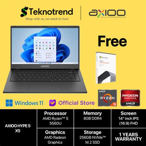 Promo Axioo Hype X Amd Ryzen U Gb Gb Fhd Ips X Grey Dos Cicil X