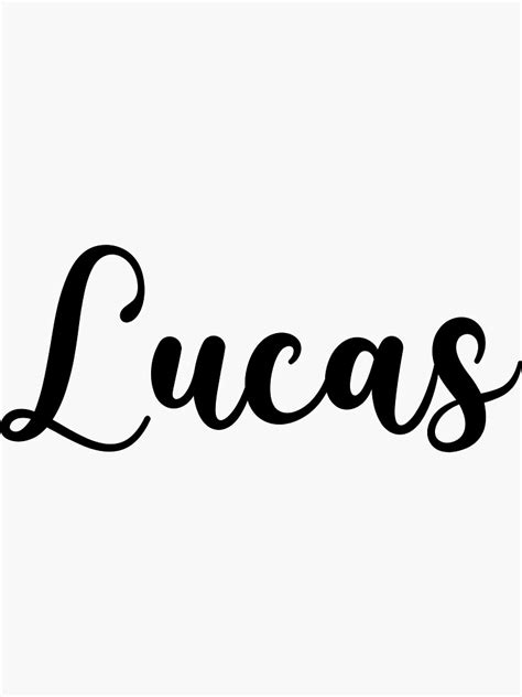 Lucas Name Handwritten Calligraphy Sticker For Sale By YelenaStore