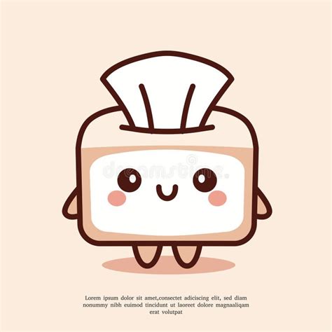 Simple Mascot Cute Tissue Logo Design Illustration Stock Vector Illustration Of Design