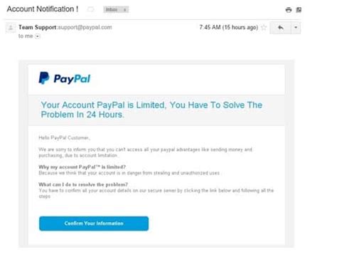 This Is What PayPal Phishing Email Scams Look Like ThatsNonsense Com